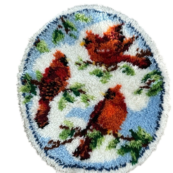 Wall Decor | Vintage Latch Hook Rug Complete Birds | Poshmark